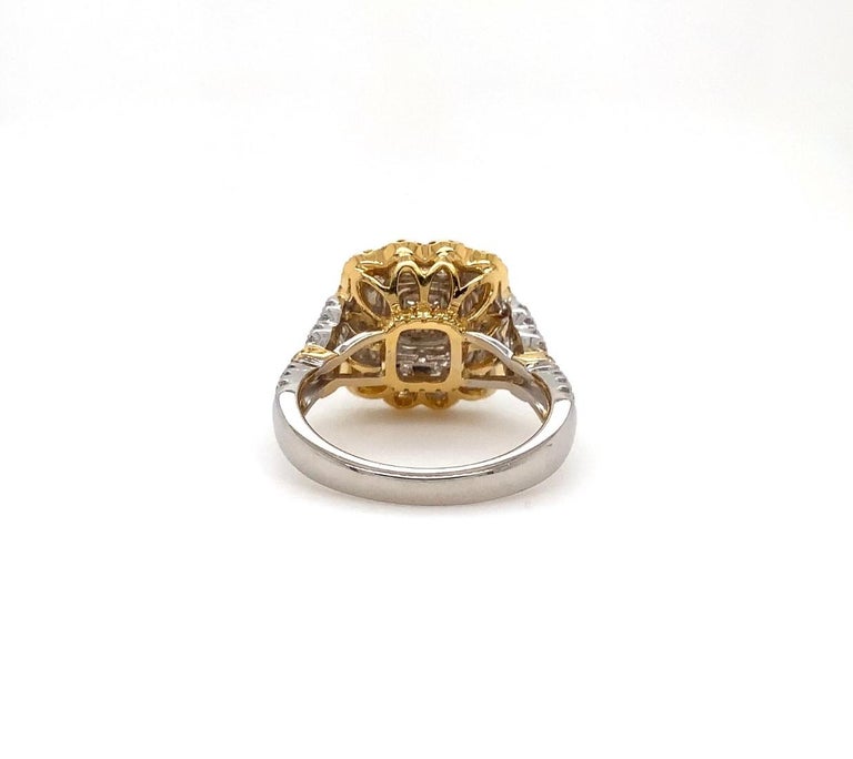 Roman + Jules Fancy Intense Yellow and White Fine Quality Diamond Ring ...