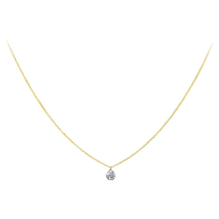 Roman Malakov 0.54 Carat Modified Pear Shape Diamond Solitaire Pendant ...