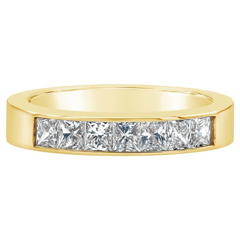 Roman Malakov 0.83 Carat Total Princess Cut Seven-Stone Channel Set ...