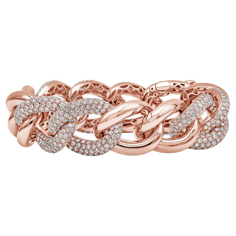 Roman Malakov 13.19 Carat Total Round Diamond Intertwined Link Bracelet ...
