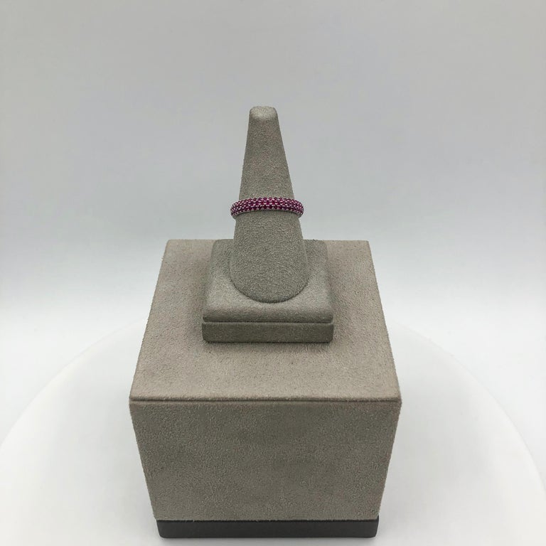 Roman Malakov 1.60 Carat Total Round Cut Ruby Micro-Pave Wedding Band ...