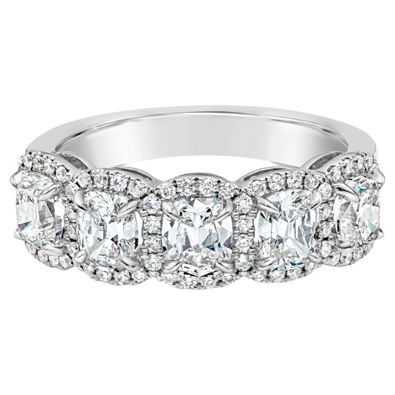 Roman Malakov 1 78 Carat Total Cushion Cut Diamond Five Stone Wedding