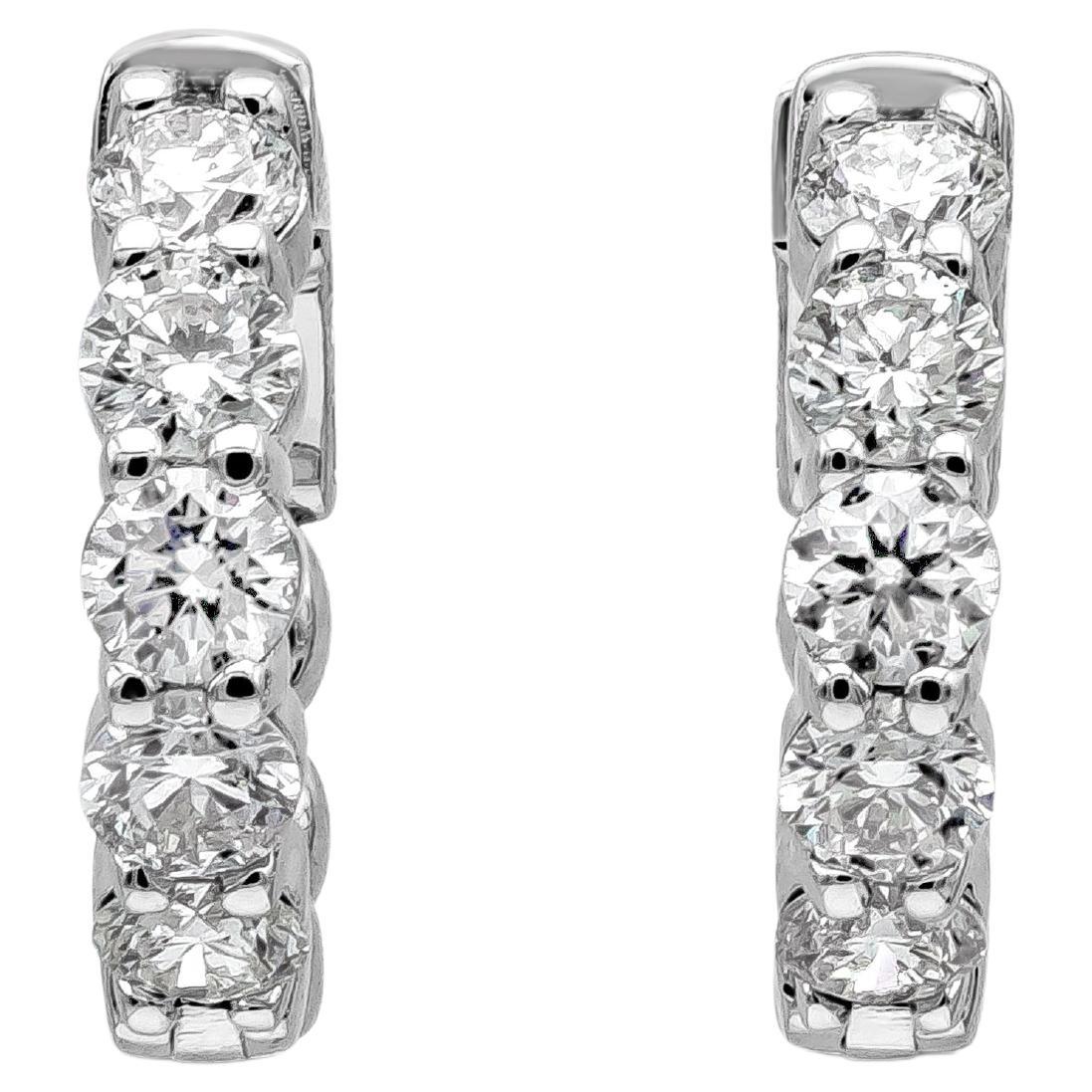 Roman Malakov 4.47 Carats Total Fancy Shape Diamond Hoop Earrings For ...