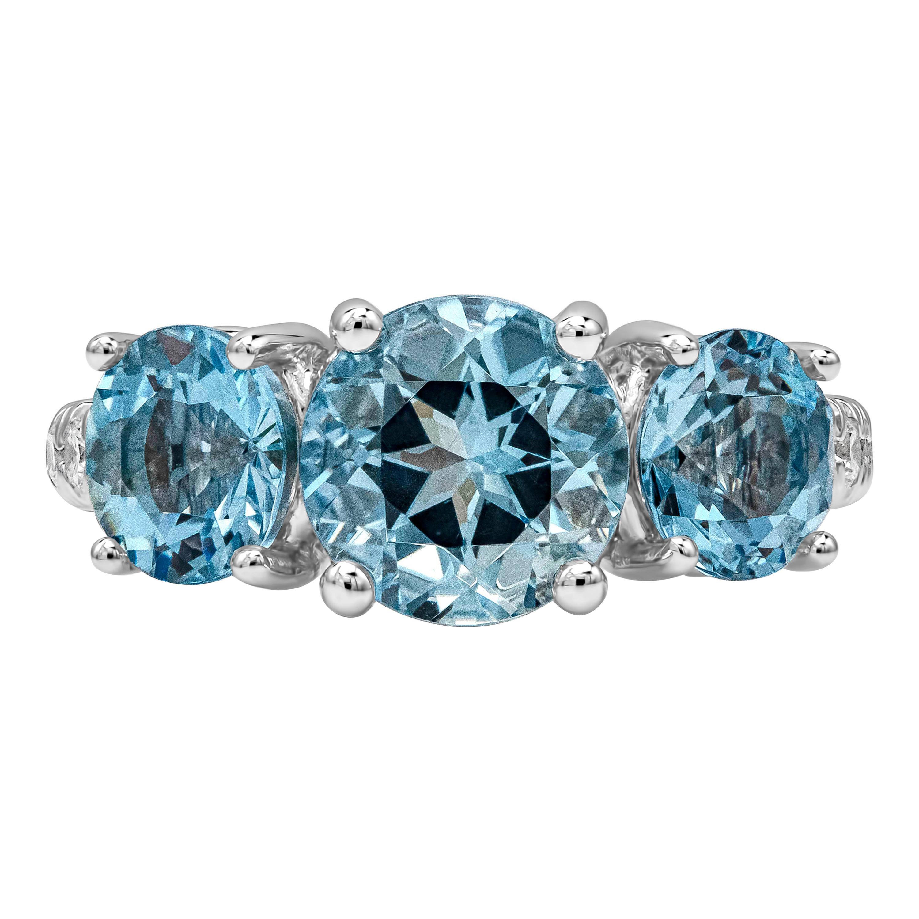 Roman Malakov, 4.53 Carat Round Diamond Three-Stone Engagement Ring For ...