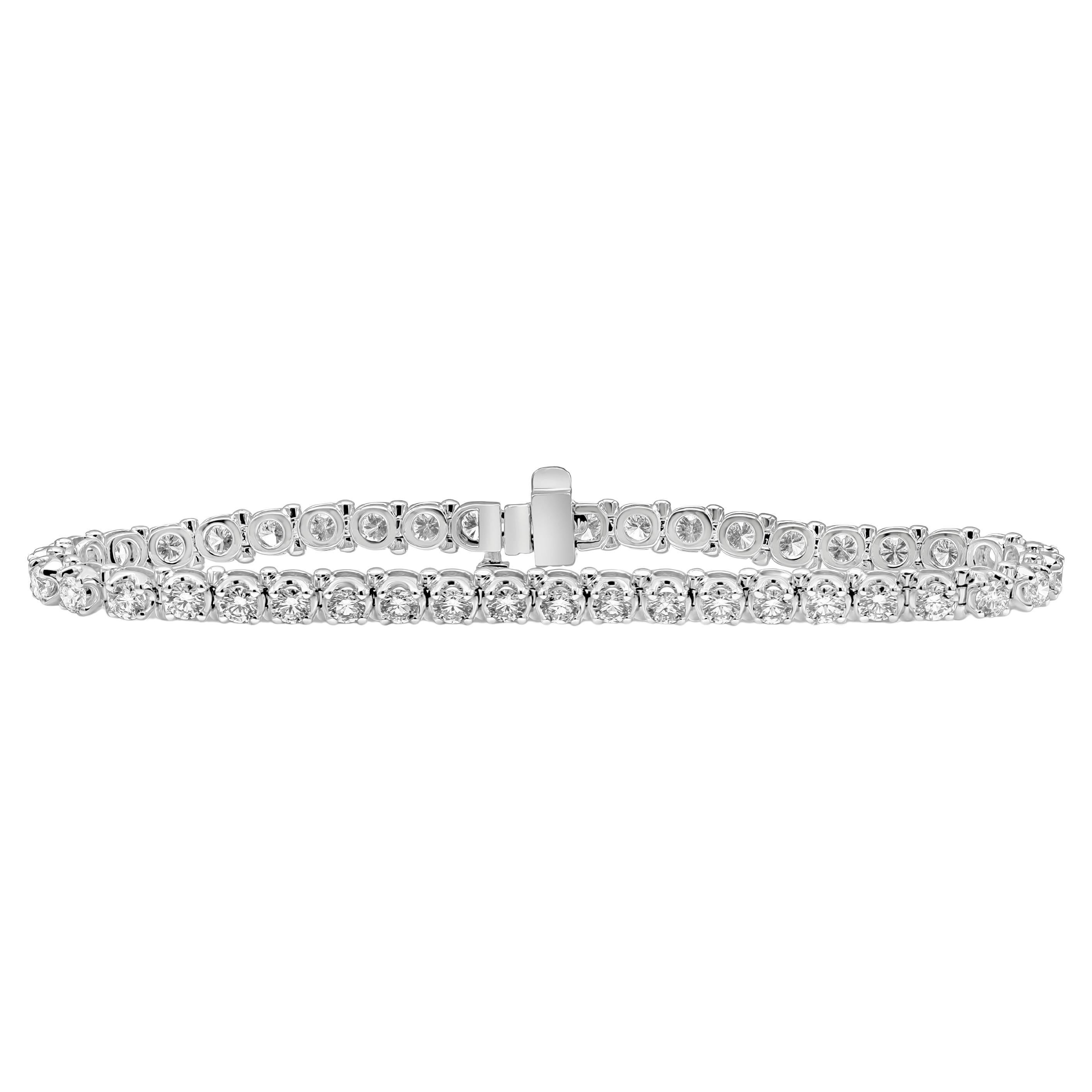Roman Malakov 5 78 Total Carat Round Diamond Tennis Bracelet In 14k