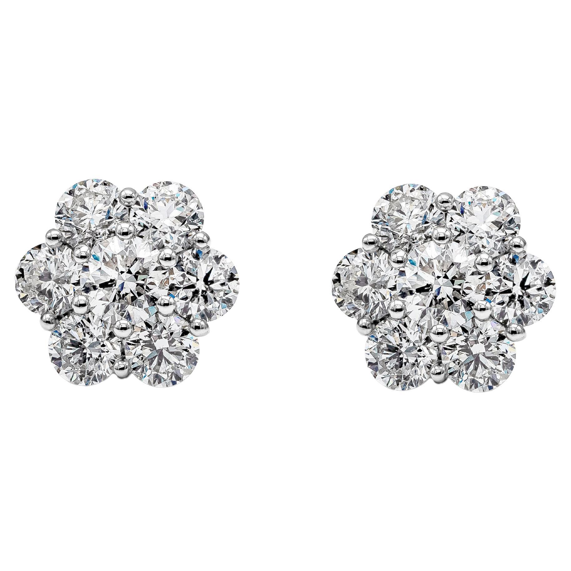 GIA Certified 6.08 Carats Total Brilliant Round Shape Diamond Stud ...