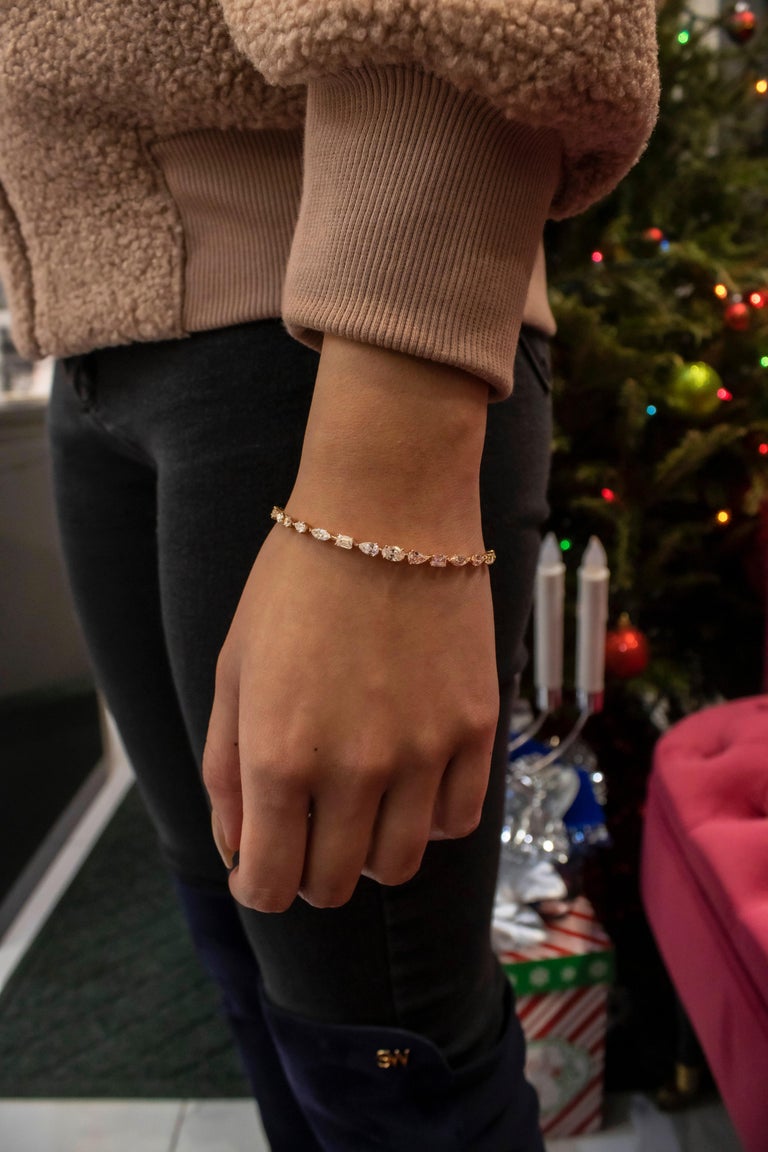 Roman Malakov 4 87 Carats Total Multi Shape Diamond Tennis Bracelet In