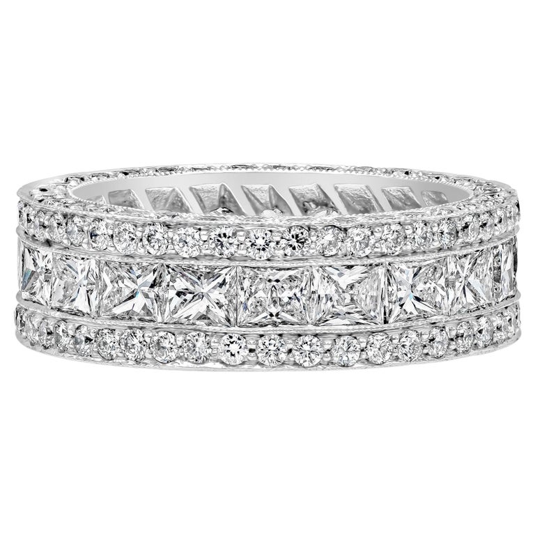 Roman Malakov 5.15 Carat Total Princess Cut Diamond Encrusted Wedding ...