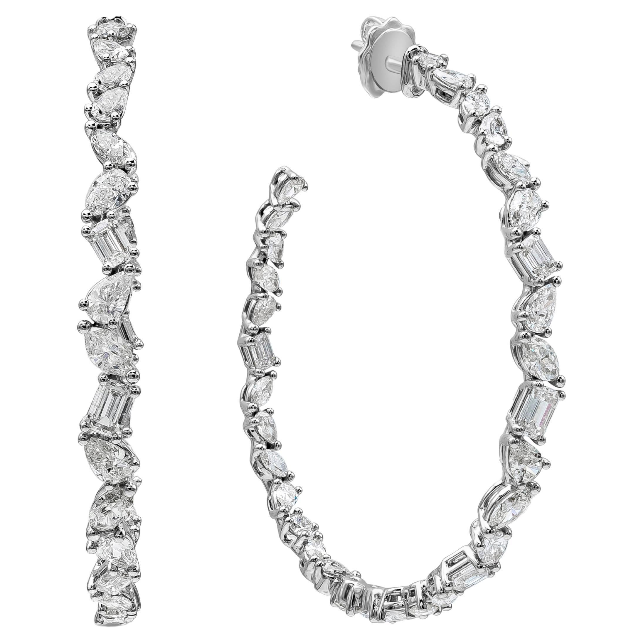 6.08 Carat Natural Pink Diamond Hoop Earrings For Sale at 1stDibs