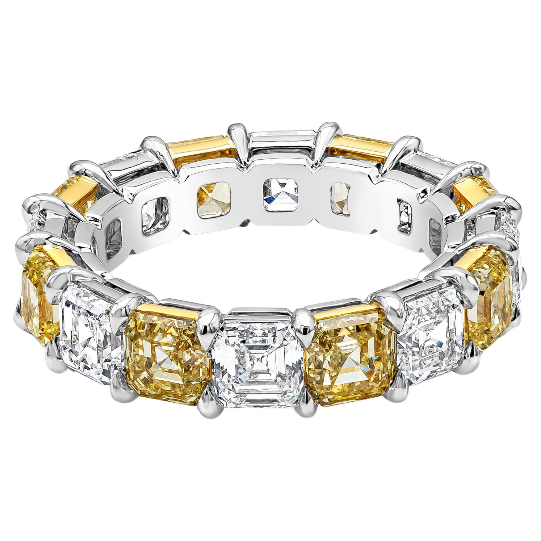 Jack Kelége Platinum White and Yellow Diamond Band For Sale at 1stDibs ...
