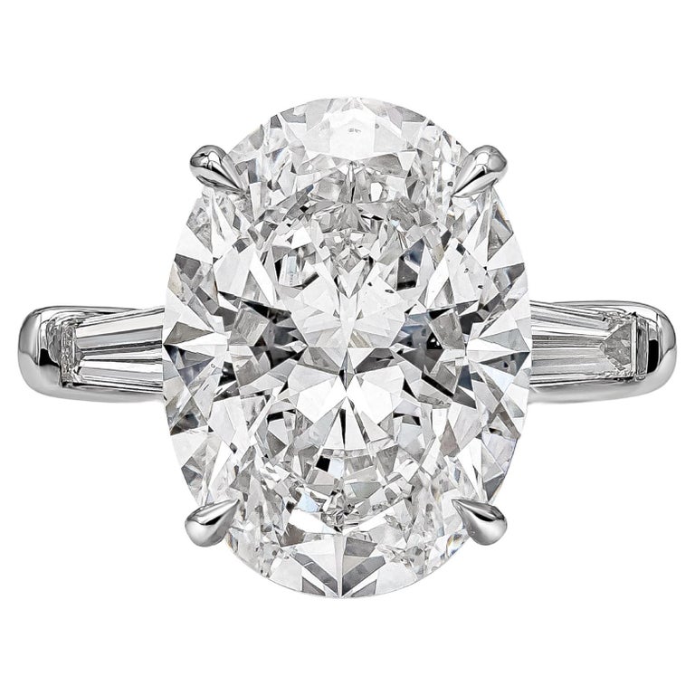 Roman Malakov, 8.05 Carat Oval Cut Three Stone Diamond Engagement Ring ...