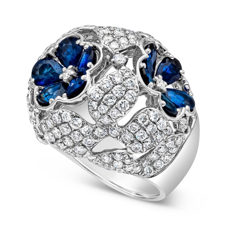 Roman Malakov 8.11 Carats Total Blue Sapphire and Round Diamonds ...