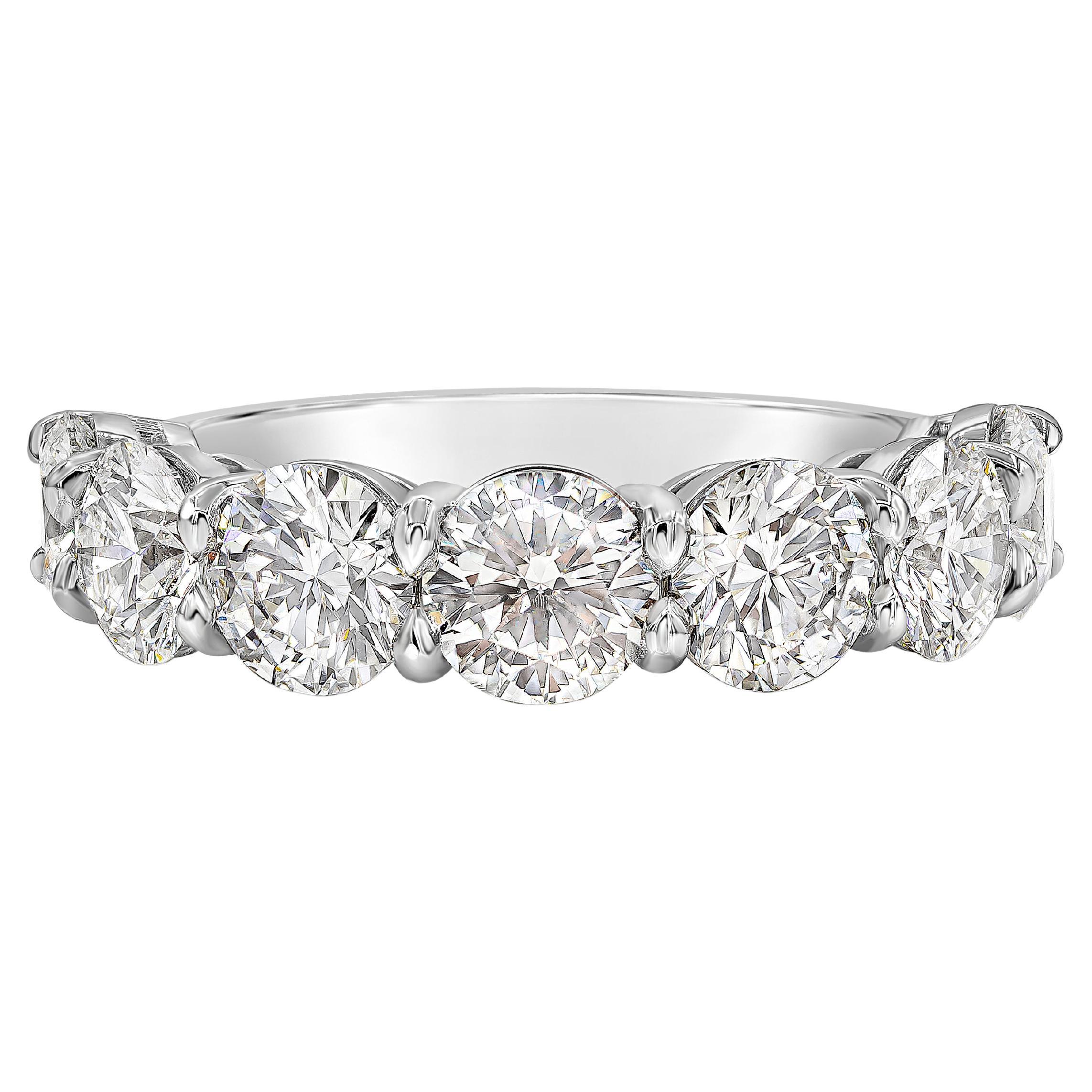 2.13 Carat Total Emerald Cut Diamond Seven-Stone Wedding Band at ...