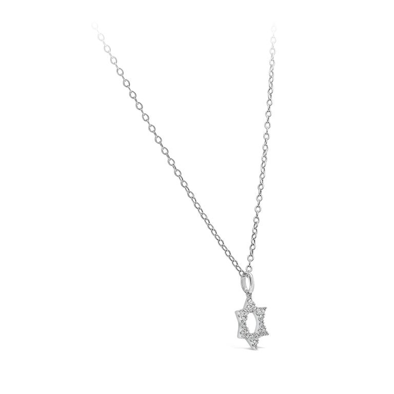 Roman Malakov, Round Diamond Star of David Pendant Necklace For Sale at ...
