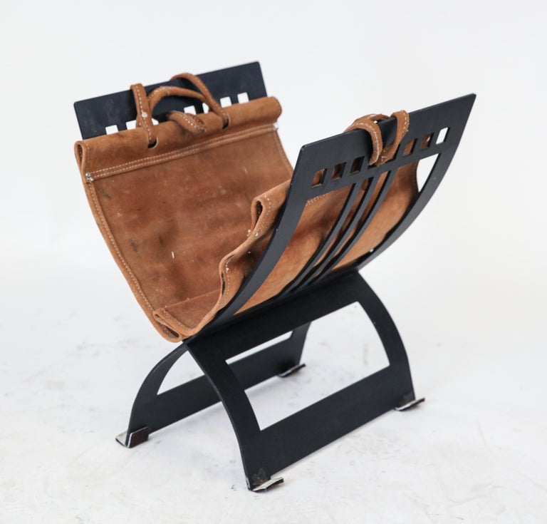 Roman Manner Curule Form Metal Magazine Rack For Sale at 1stDibs