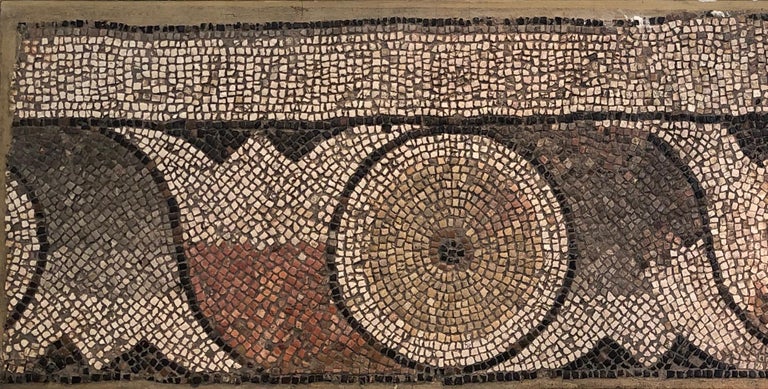 Roman Mosaic with a Wavy Lotus Flower Motive. For Sale at 1stDibs