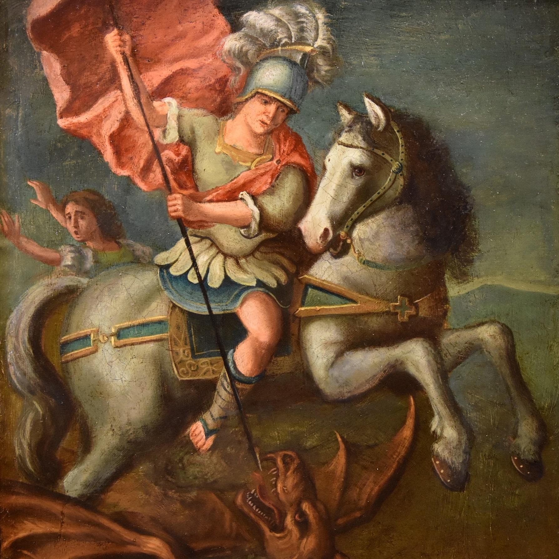 Saint George Dragon Roman Painter 17th Century Paint Oil on copper Old ...