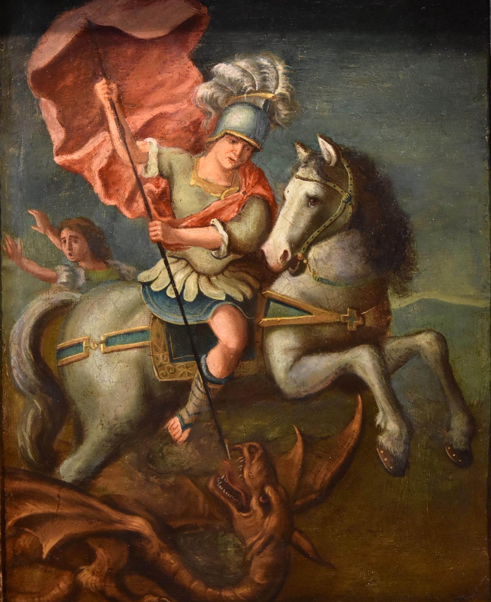 Saint George Dragon Roman Painter 17th Century Paint Oil on copper Old ...
