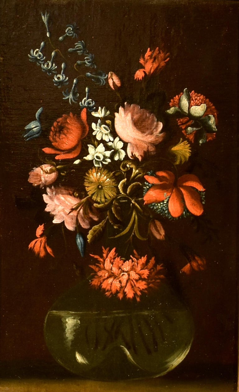 Pair Still Lifes Flowers Paint Oil on canvas Old master 17/18th Century ...