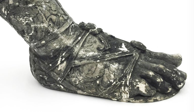 Roman Plaster Foot Sculpture For Sale at 1stDibs