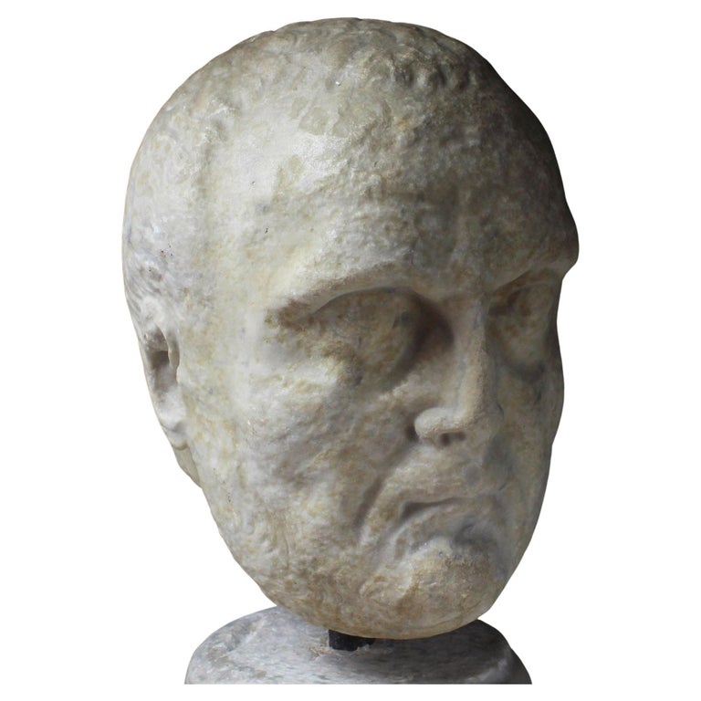 Roman portrait head of a Patrician For Sale at 1stDibs