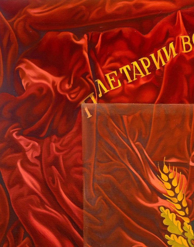 Roman Rembovsky - Pressure or Lenin - A Red Cloth, Painting, Oil on ...