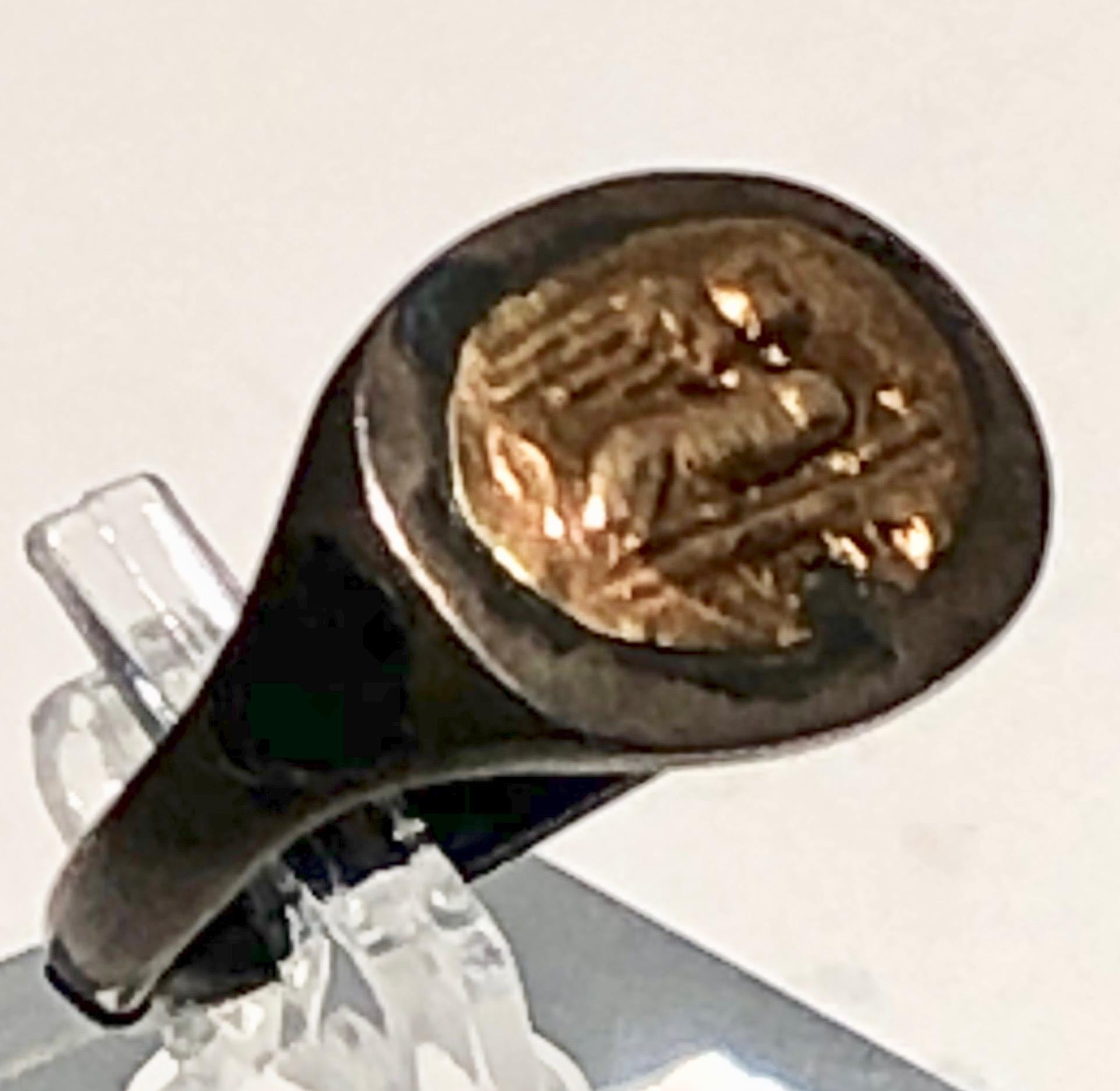 Roman Silver and Gold Finger Ring Depicting a Sphinx at 1stDibs