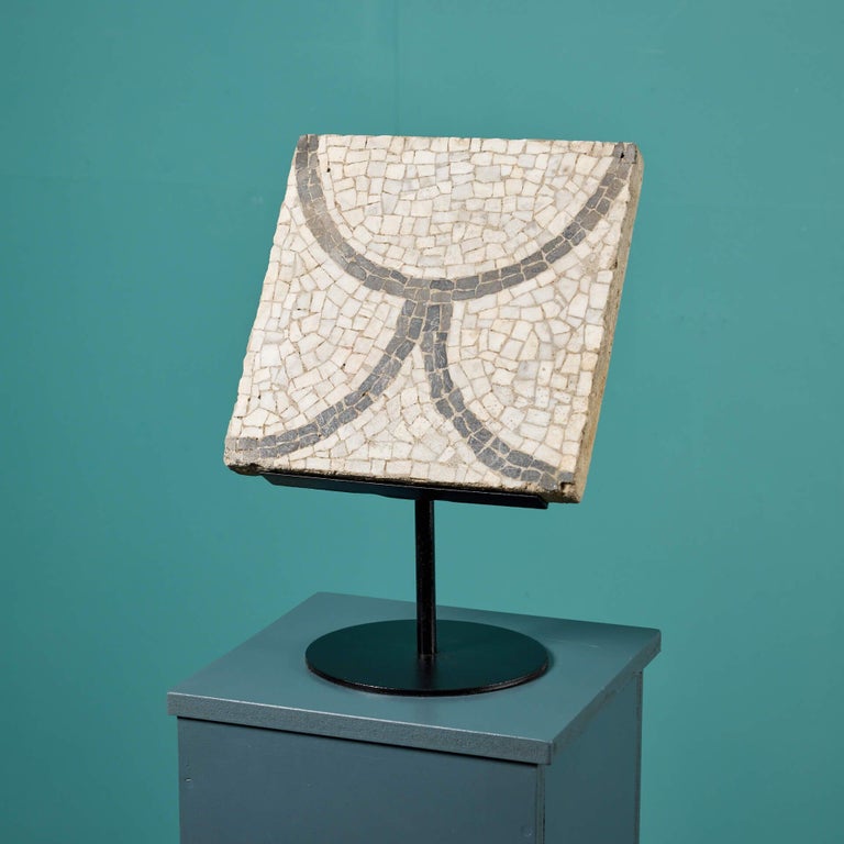 Roman Style 19th Century Mosaic Fragment on Stand For Sale at 1stDibs