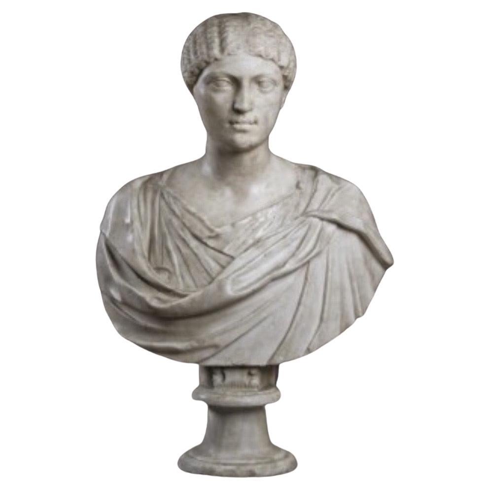 Roman style Marble Portrait Bust of a Woman For Sale at 1stDibs