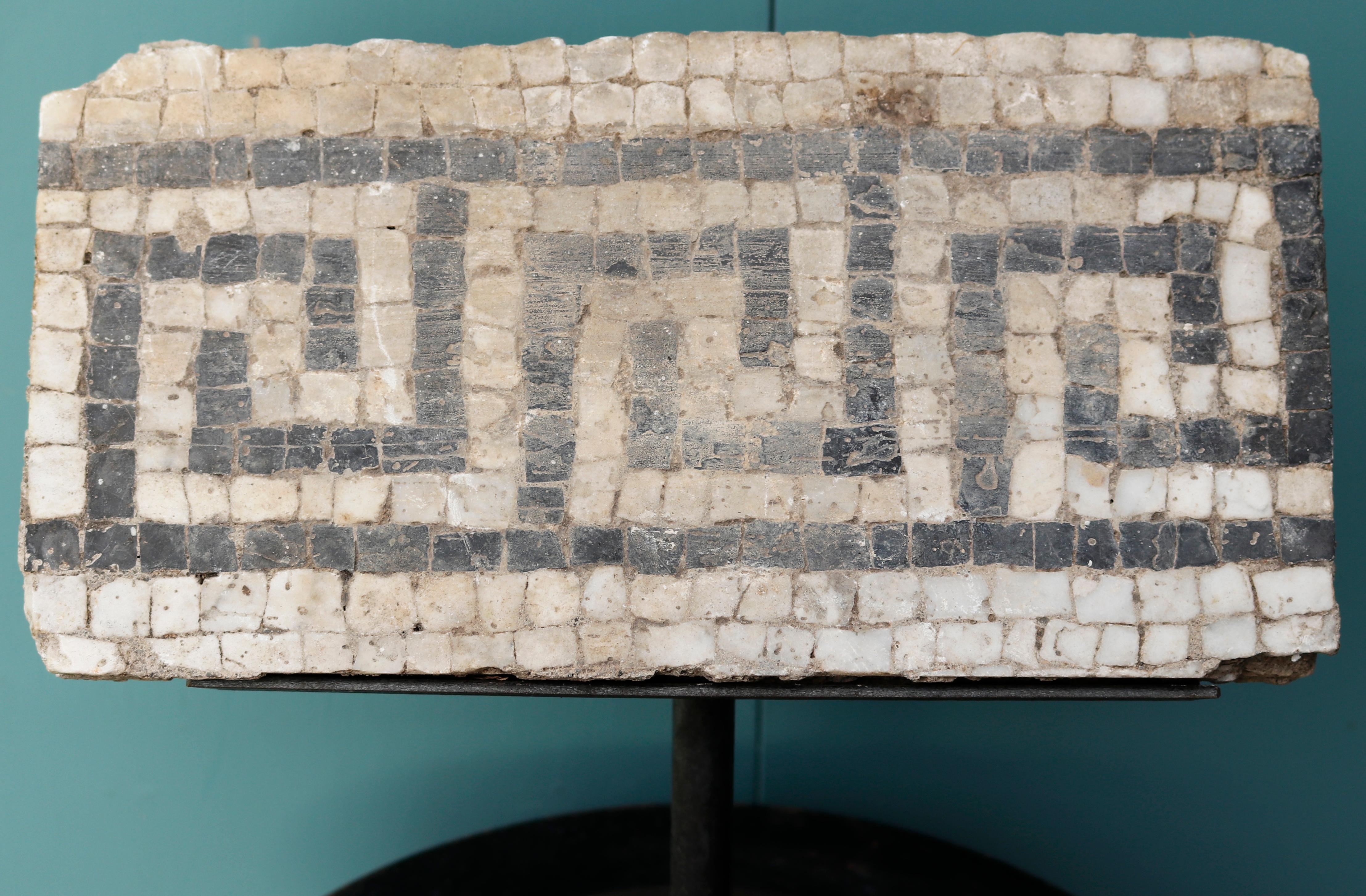 Reclaimed Roman Style Mosaic Floor Fragment on Stand For Sale at ...