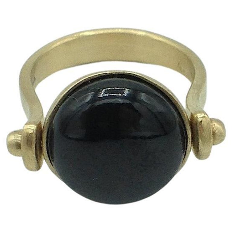 Roman Style Reversible Black Jade Yellow 18 Karat Gold Made in Italy ...