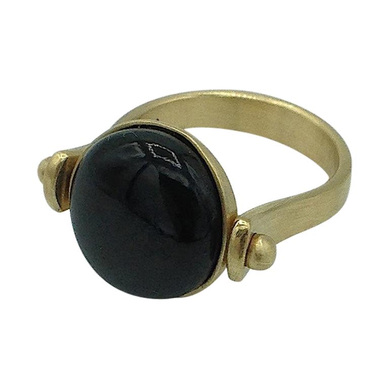 Roman Style Reversible Black Jade Yellow 18 Karat Gold Made in Italy ...