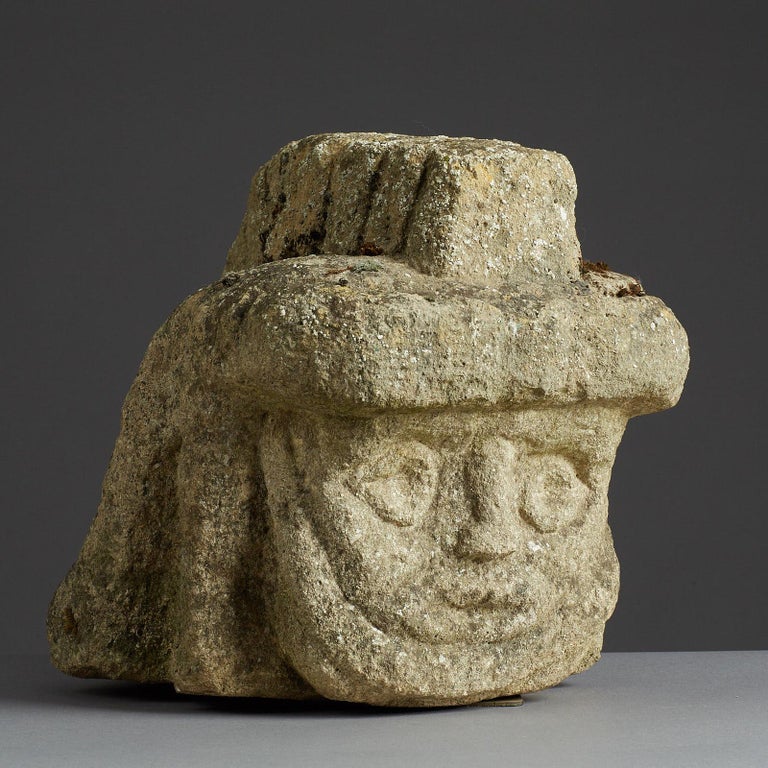 Romano Celtic Stone Head of a Legionnaire, Anglo Roman, circa 2nd-3rd ...