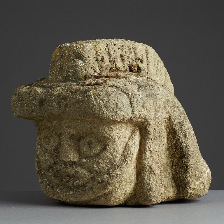 Romano Celtic Stone Head of a Legionnaire, Anglo Roman, circa 2nd-3rd ...