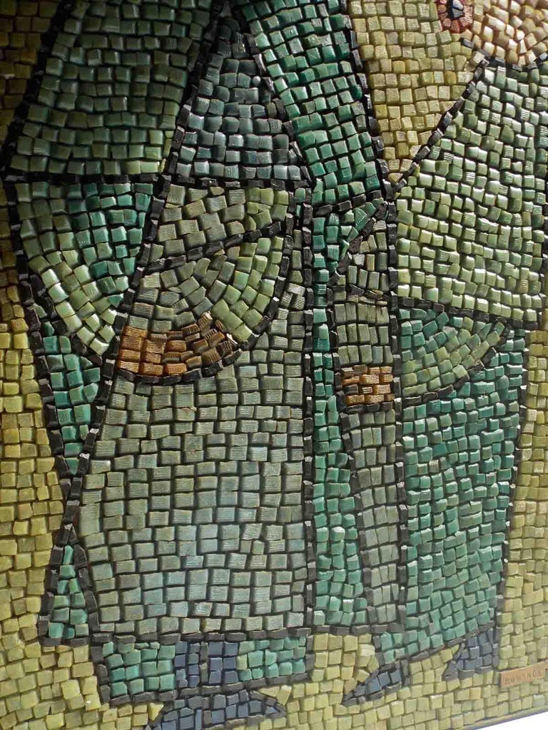 Romanos Glass tesserae Figural Mosaic For Sale at 1stDibs