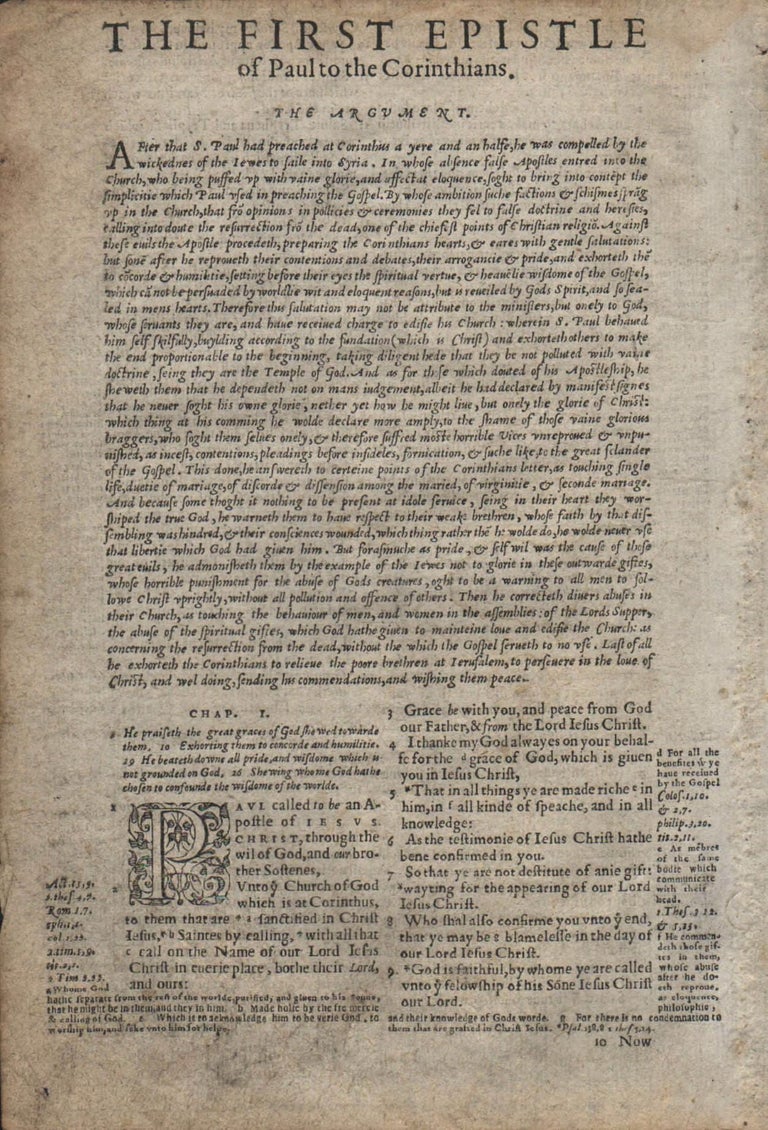 Romans, Complete Book from the 1560 "Geneva Bible", Seven Leaves in Set ...