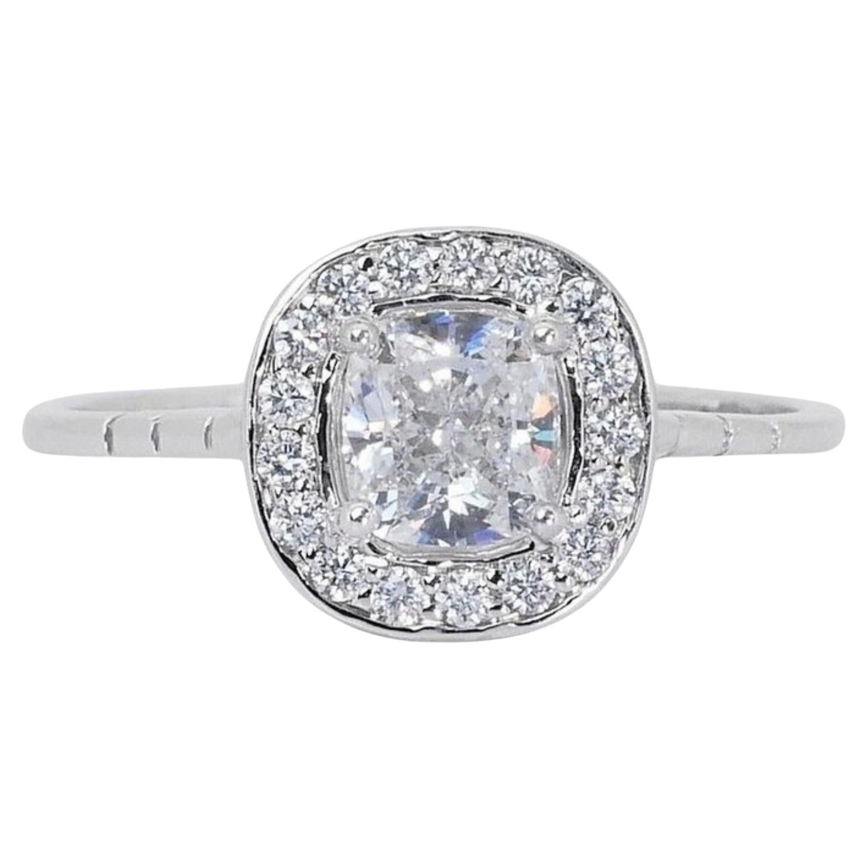 Radiant 1 Carat Cushion Modified Diamond Ring with GIA Certificate For ...