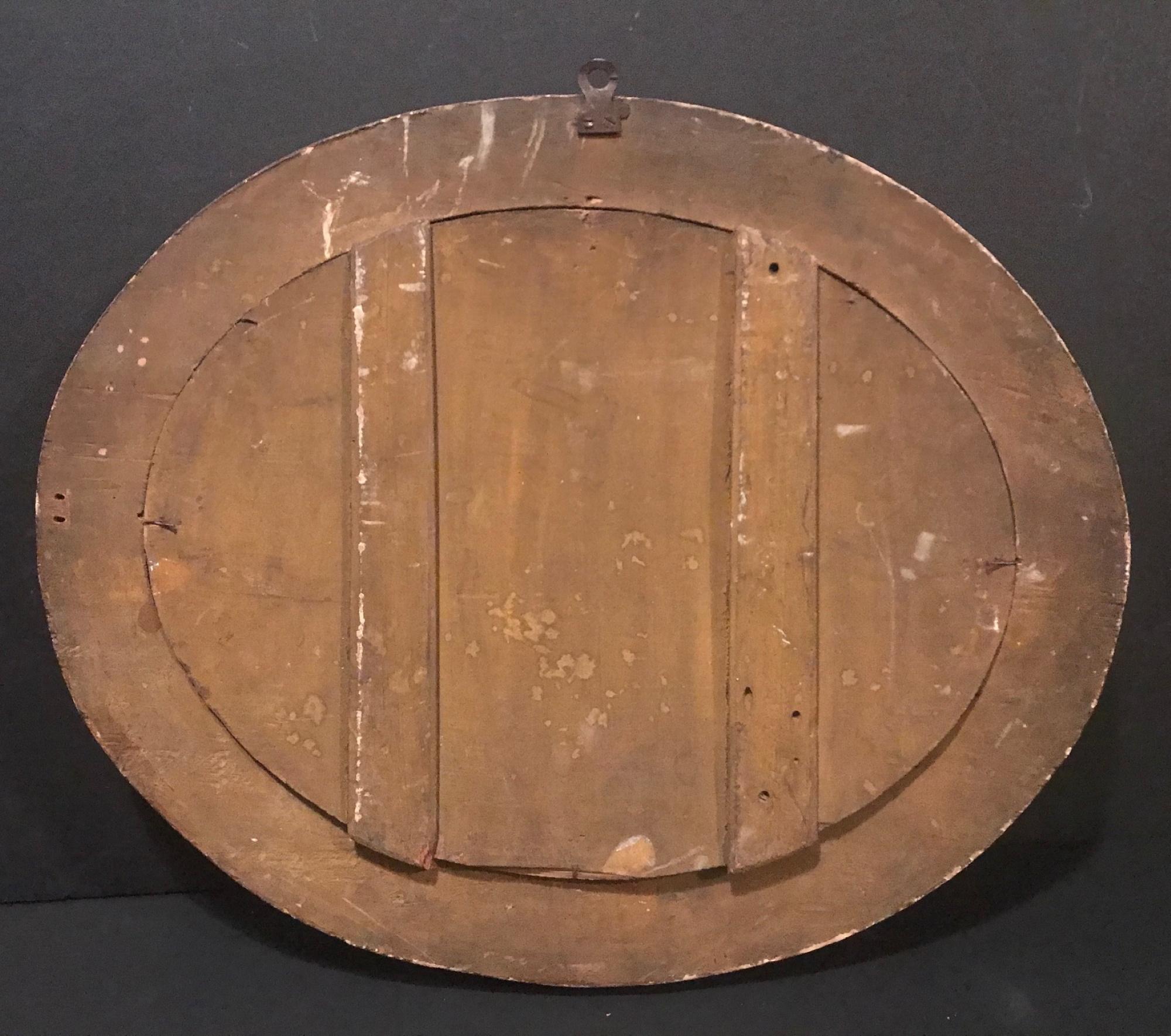 Romantic Italian Oil Painting Oval Landscape on Wood, 1829, Signed at ...
