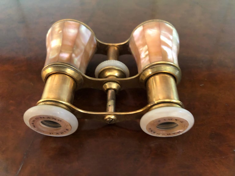 Romantic Mother of Pearl and Brass Parisian Opera Glasses at 1stDibs