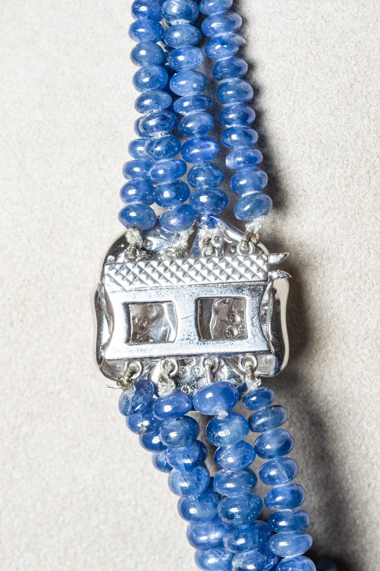 Romantic Necklace in Sapphire with a Flower Scrap Gold, Diamonds and ...