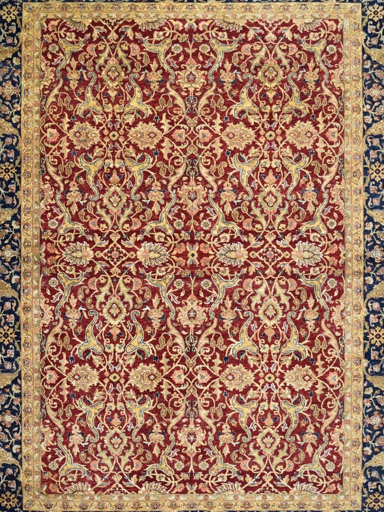 Romantic Red, Taupe, and Indigo Hand Knotted Lavar Carpet For Sale at ...