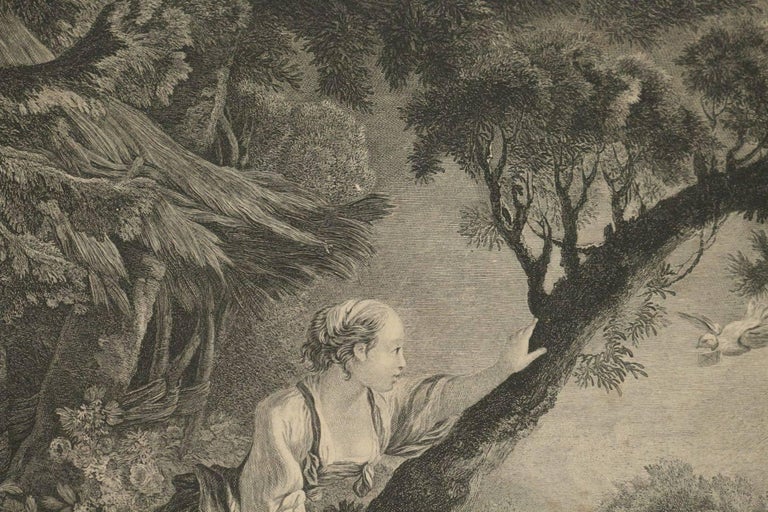 Romantic Steel Engraving from the 19th Century L’arrive Du Courrier For ...