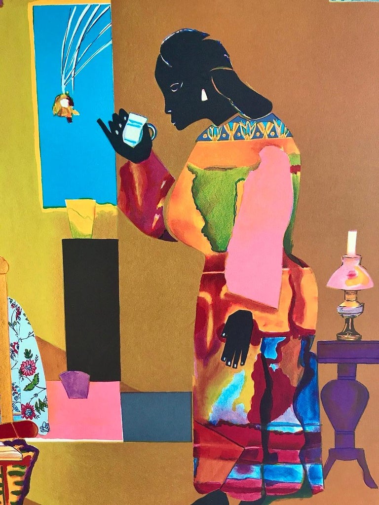 Romare Bearden - FALLING STAR Signed Lithograph Black Woman Portrait ...