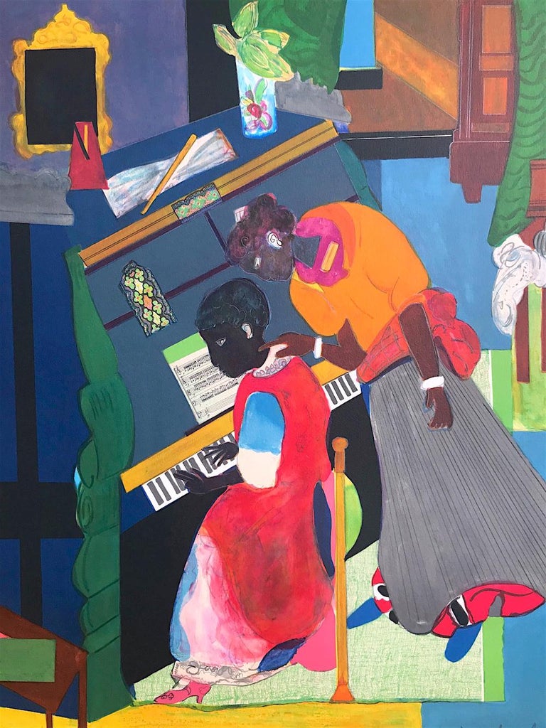 Romare Bearden - Homage To Mary Lou(The Piano Lesson) Signed Lithograph ...