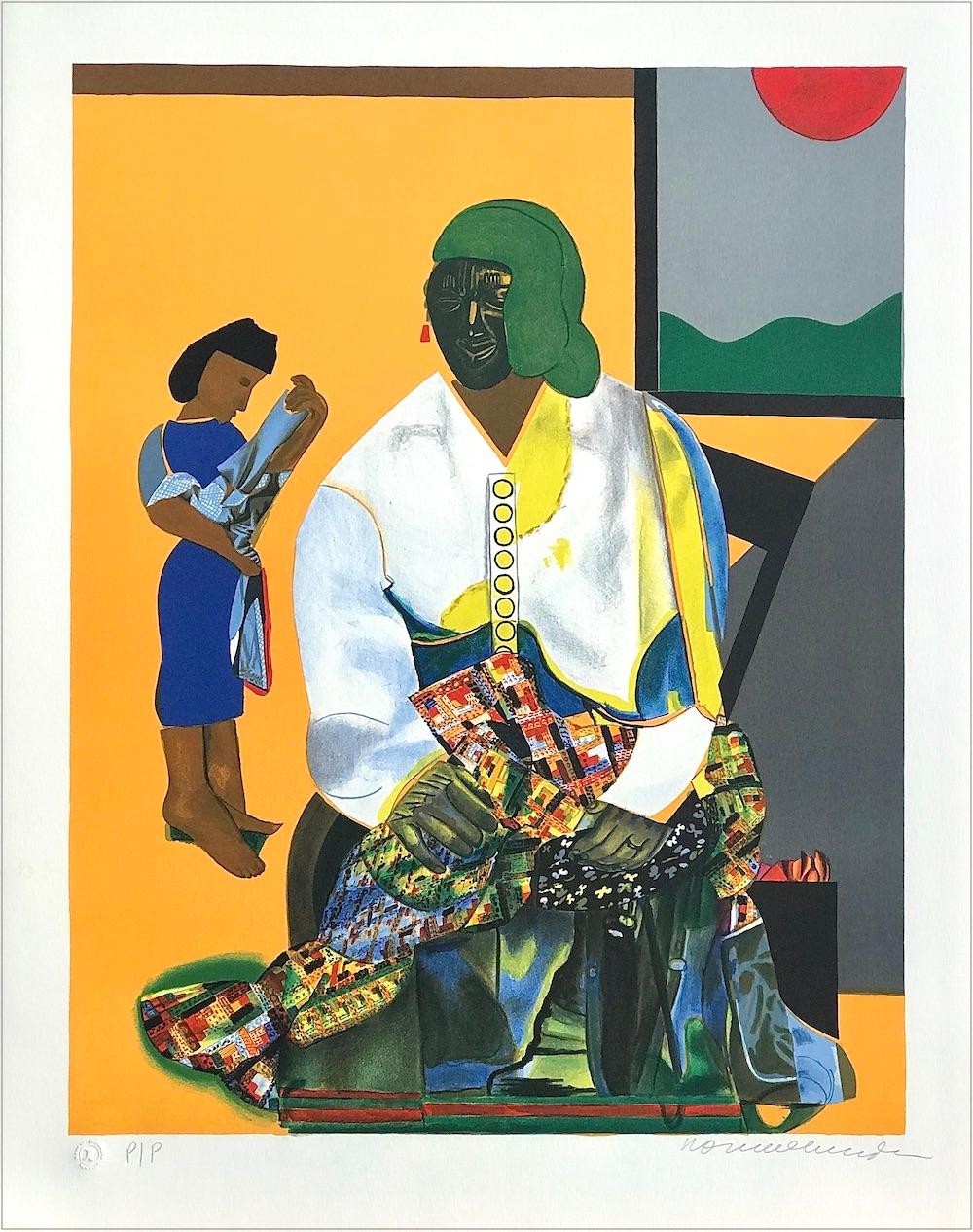 Romare Bearden - MORNING Signed Lithograph, Interior Scene Black Women ...
