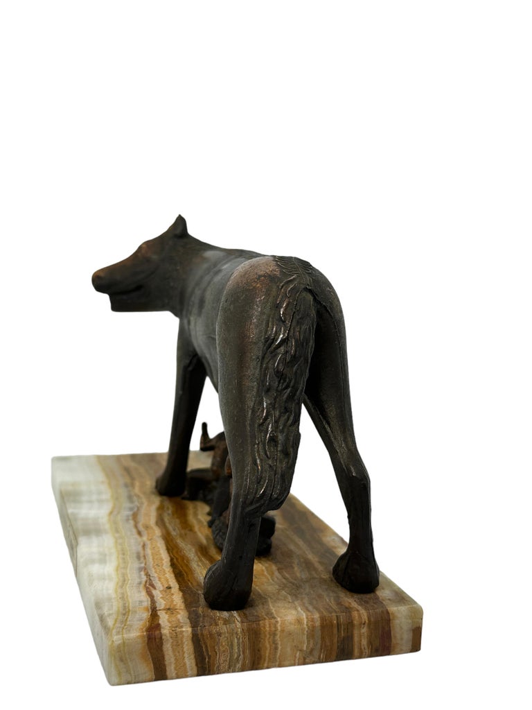 Rome Romulus Remus Souvenir Statue Sculpture on Marble Base Vintage ...