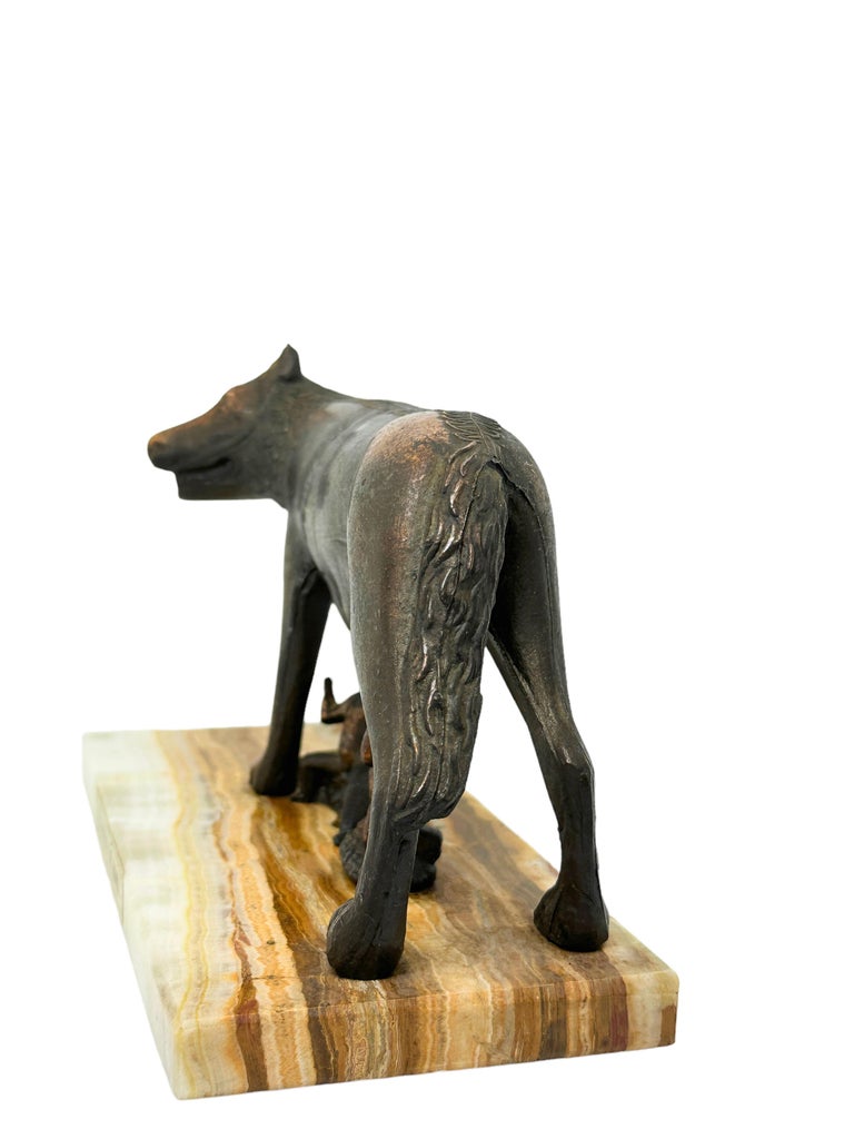 Rome Romulus Remus Souvenir Statue Sculpture on Marble Base Vintage ...