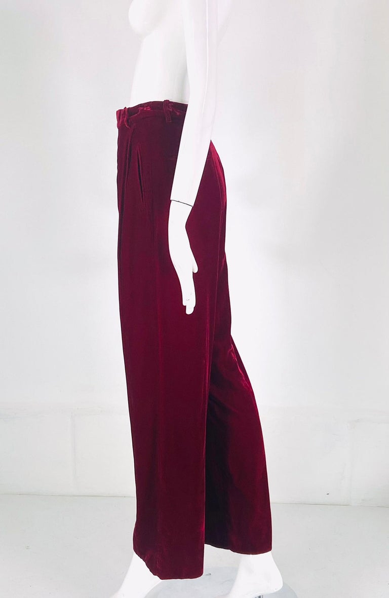 Romeo Gigli S/S 1990 Look 47 RTW Womens Garnet Velvet Button Fly ...