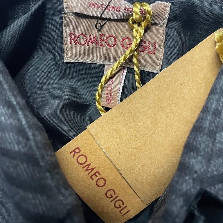 Romeo Gigli Vintage black brocade wool 90s jacket For Sale at 1stDibs