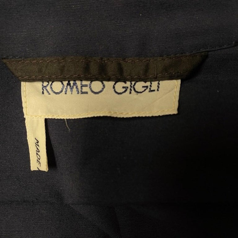 Romeo Gigli Vintage blue cotton 90s raincoat For Sale at 1stDibs